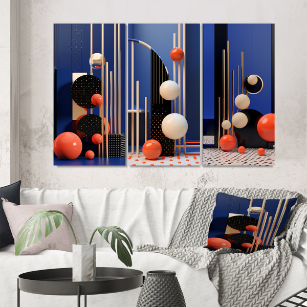 George Oliver " Tribute To Calder Geometric Minimalism II " 3 - Pieces ...