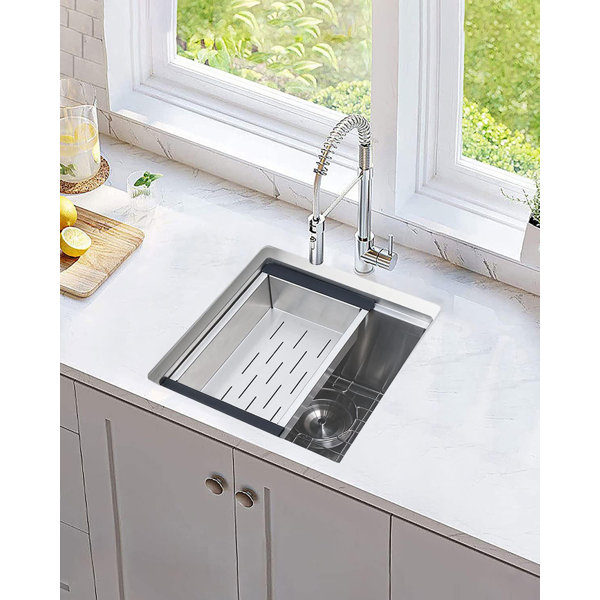 Davivy 15 Inch Bar Sink Drop in Workstation Small Kitchen Sink ...