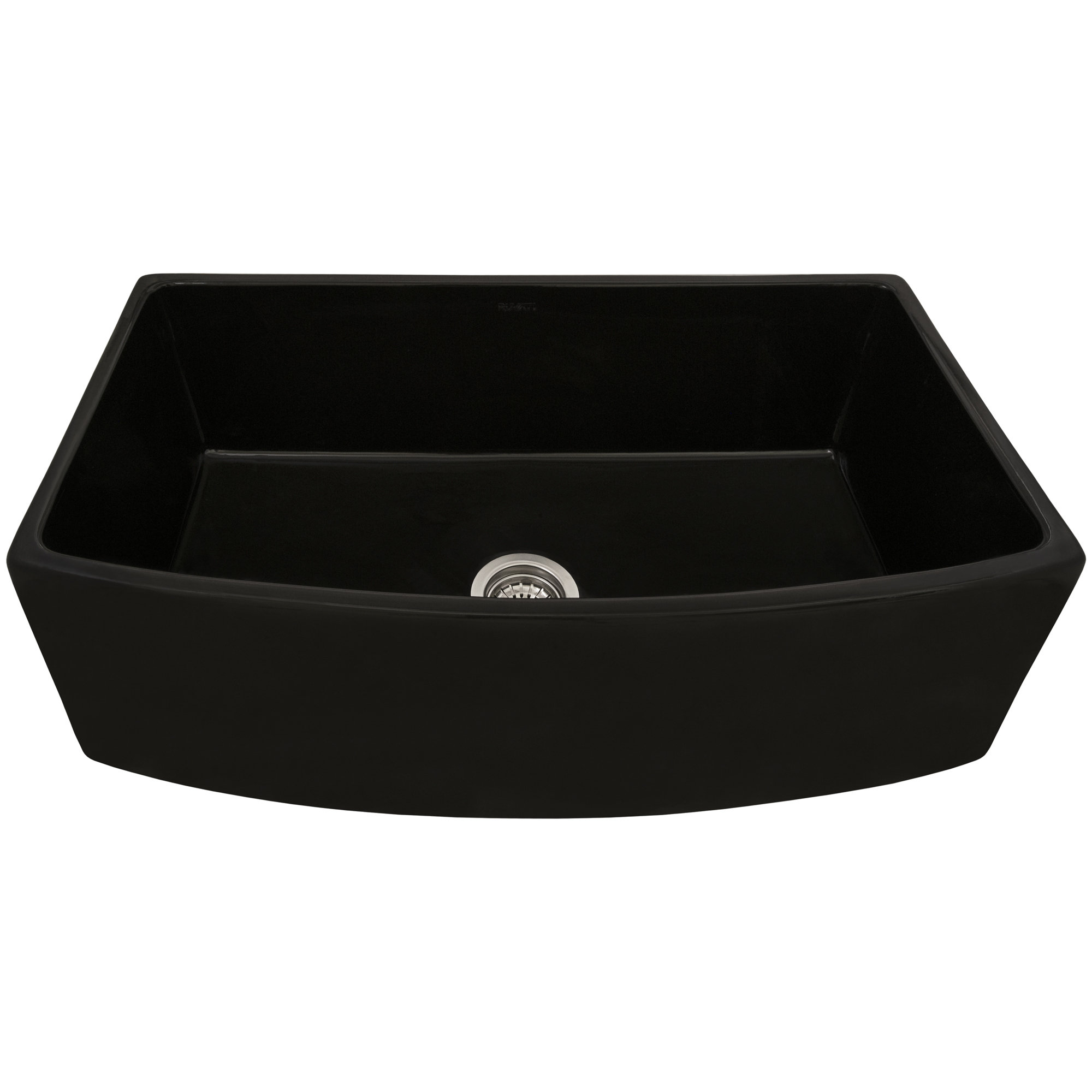 Ruvati 33 Inch Fireclay White Farmhouse Kitchen Sink Bow Front Curved