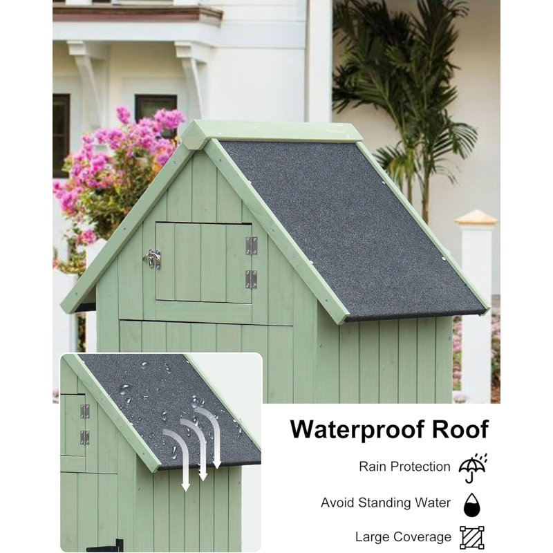 gaomon Outdoor Storage Cabinet, Wooden Garden Sheds, Outside Tool ...