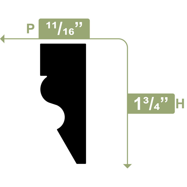 PCI Enterprises 1.75'' H x 96'' W x 0.69'' D Plastic Corner Molding ...