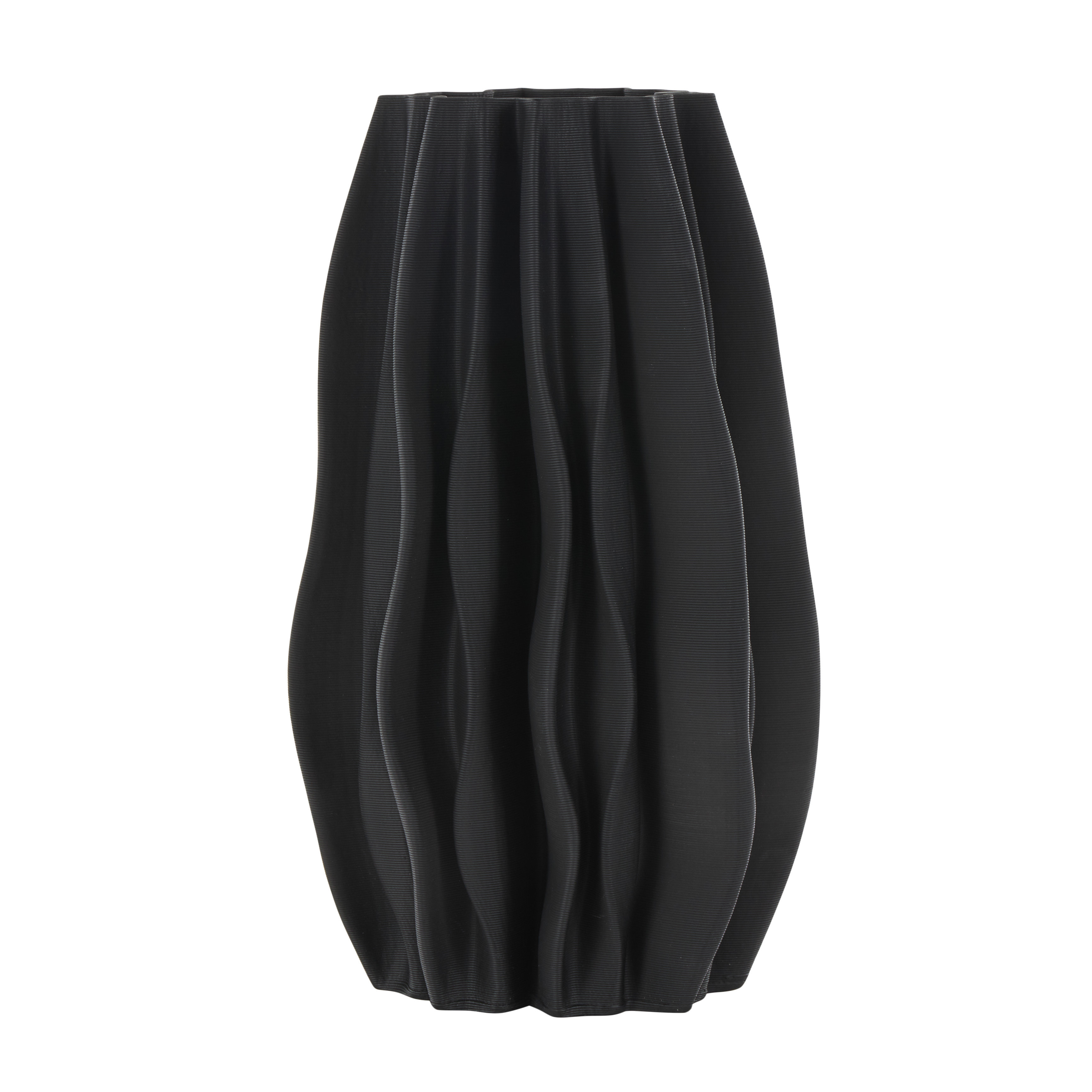 AllModern Aimon Cole And Grey Ceramic Dimensional Wavy Ribbed Abstract ...