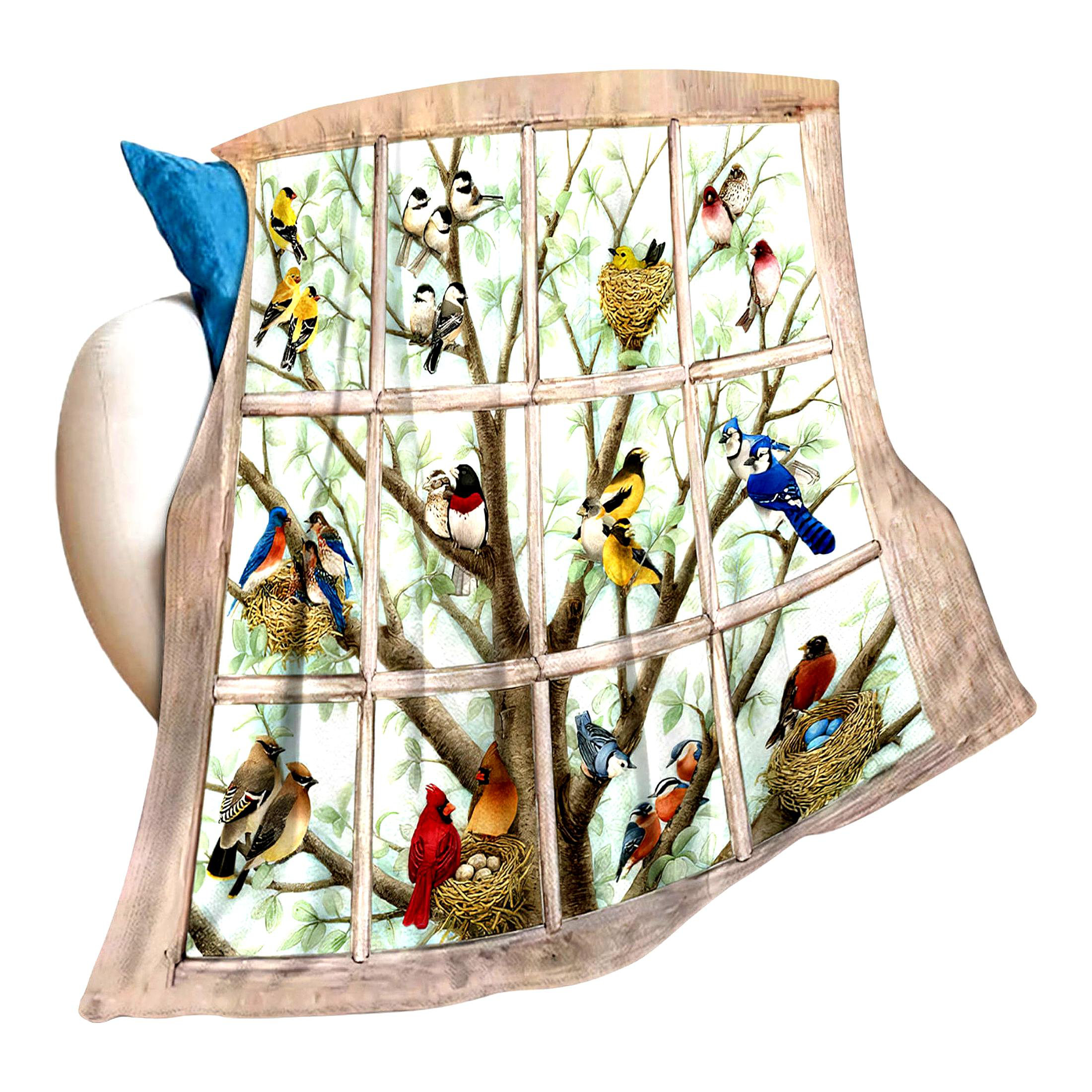 BRBCA Rustic Hummingbird Fleece Throw - Cozy, Warm & Soft Plush Blanket ...