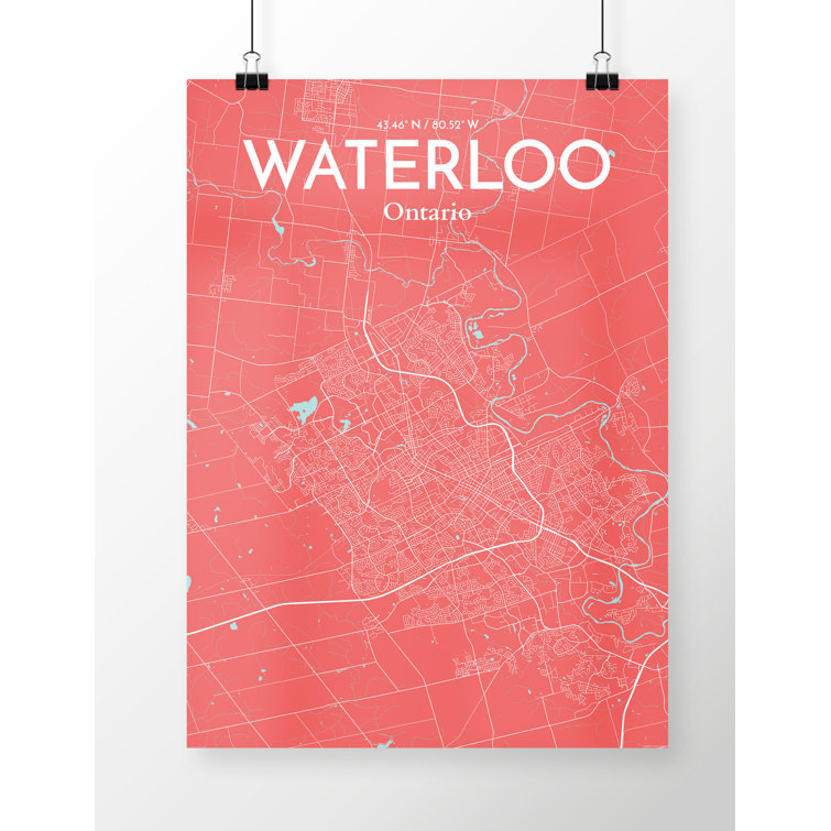 OurPoster.com Waterloo City Map On Paper Print - Wayfair Canada