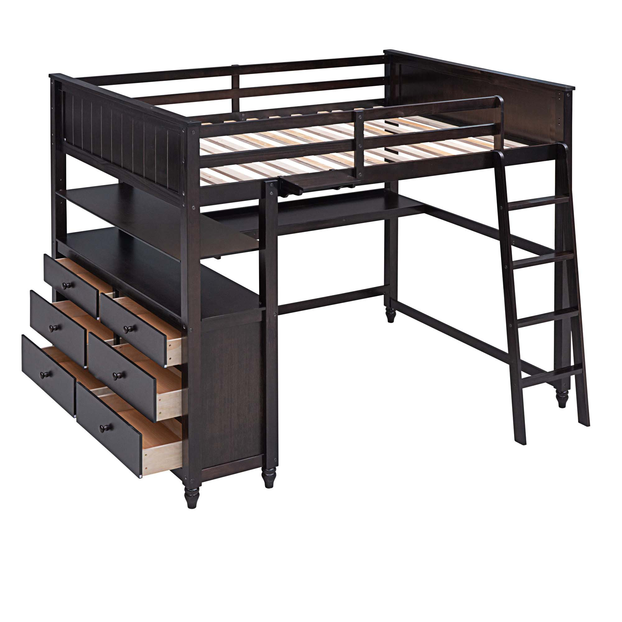 Harriet Bee Hasifa 6 Drawer Loft Bed with Shelves by Harriet Bee ...