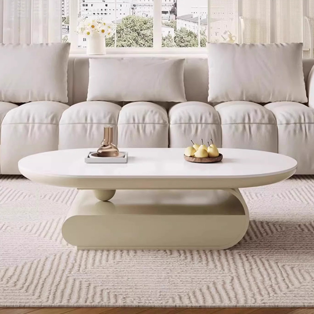 Wu's StylishVault Light wabi-sabi cream coffee table | Wayfair