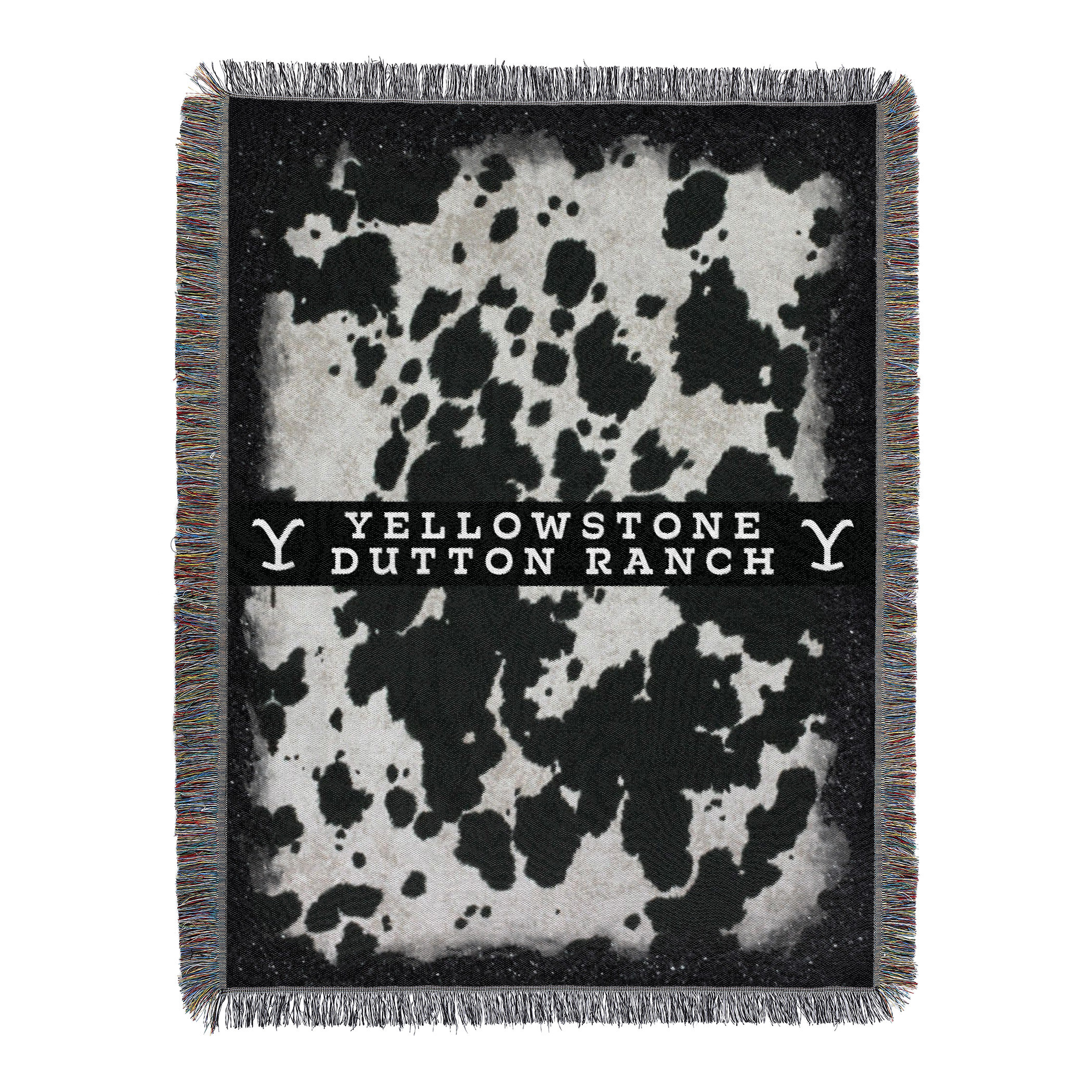 Northwest Paramount Yellowstone Throw Blanket, Cowhide Western Ranch ...
