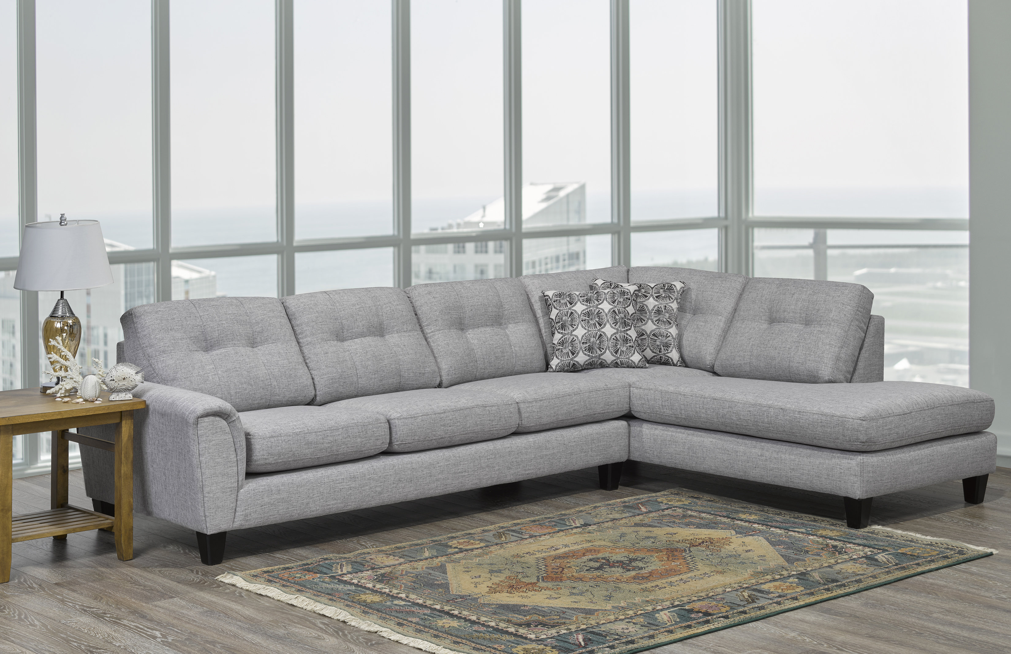 George Oliver Pippin 125" Wide Right Hand Facing Modular Sofa & Chaise ...