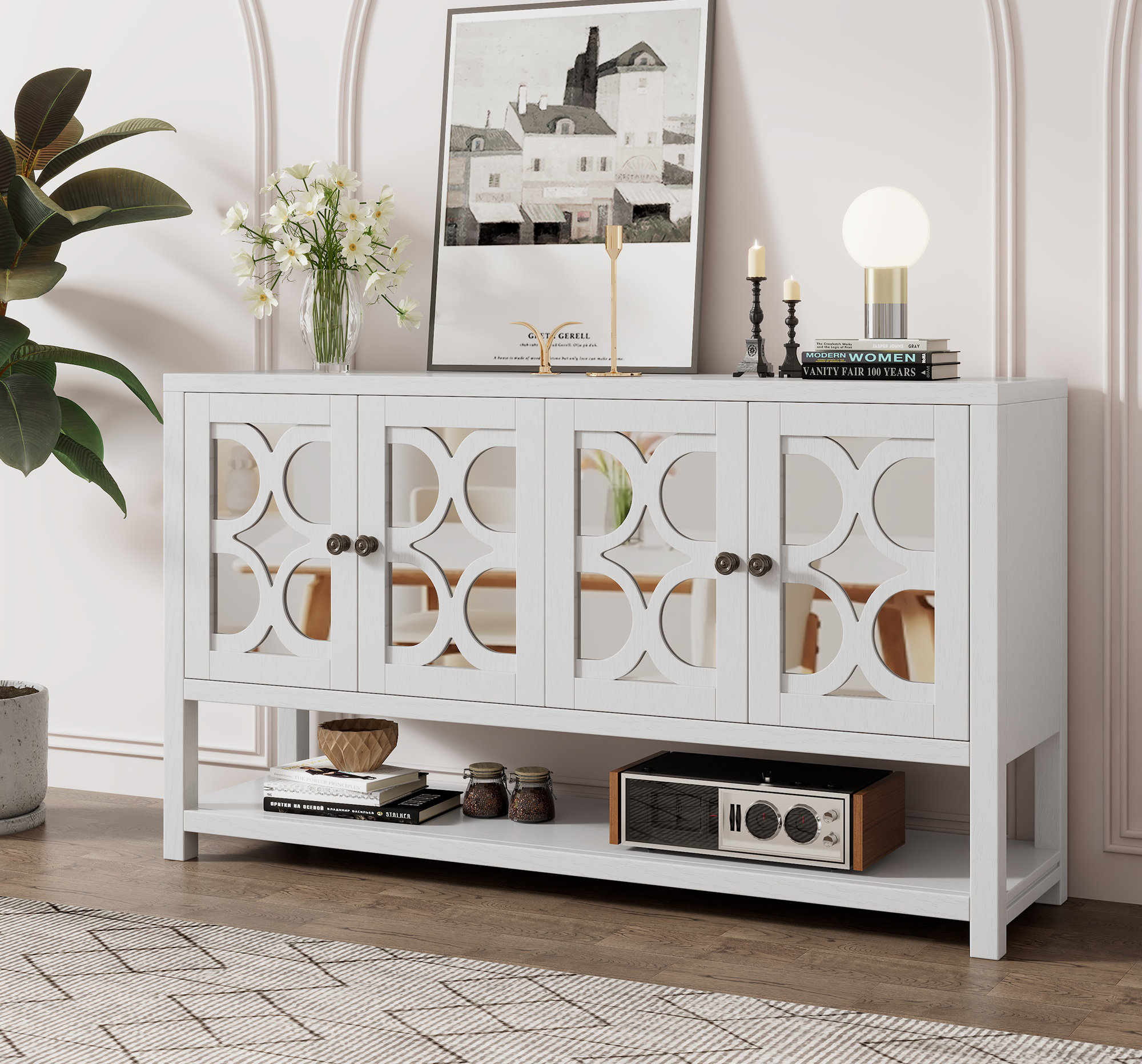 Lark Manor TREXM Elegant Retro Console Table/Storage Cabinet/Sideboard ...