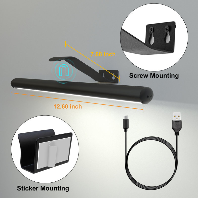 Wrought Studio™ 7.67'' Dimmable LED Wall Mounted Picture Light with ...