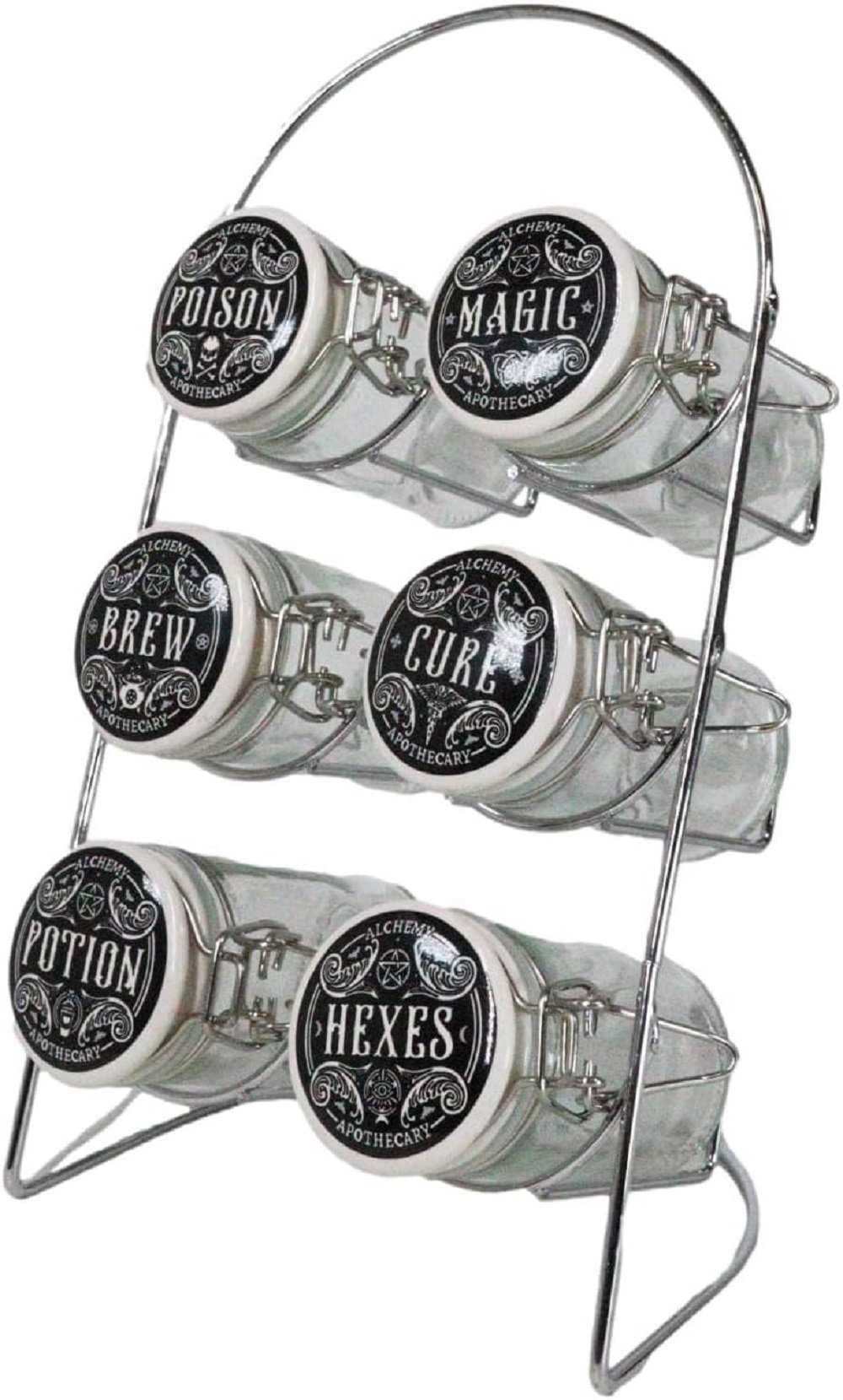 Trinx Wicca Kitchen Witch Alchemy Apothecary Jar Spice Metal Rack With ...