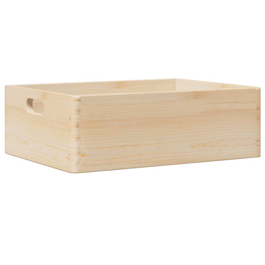 Latitude Run® Wooden Box Natural Solid Pine Wood Medium Storage Box ...