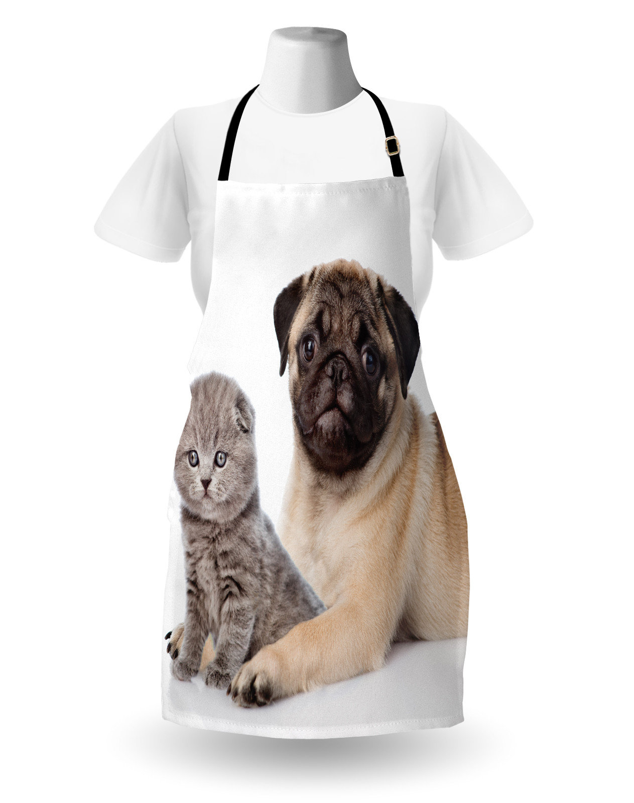 East Urban Home Pug Apron Unisex, Young Puppy and Kitten, Adult Size ...
