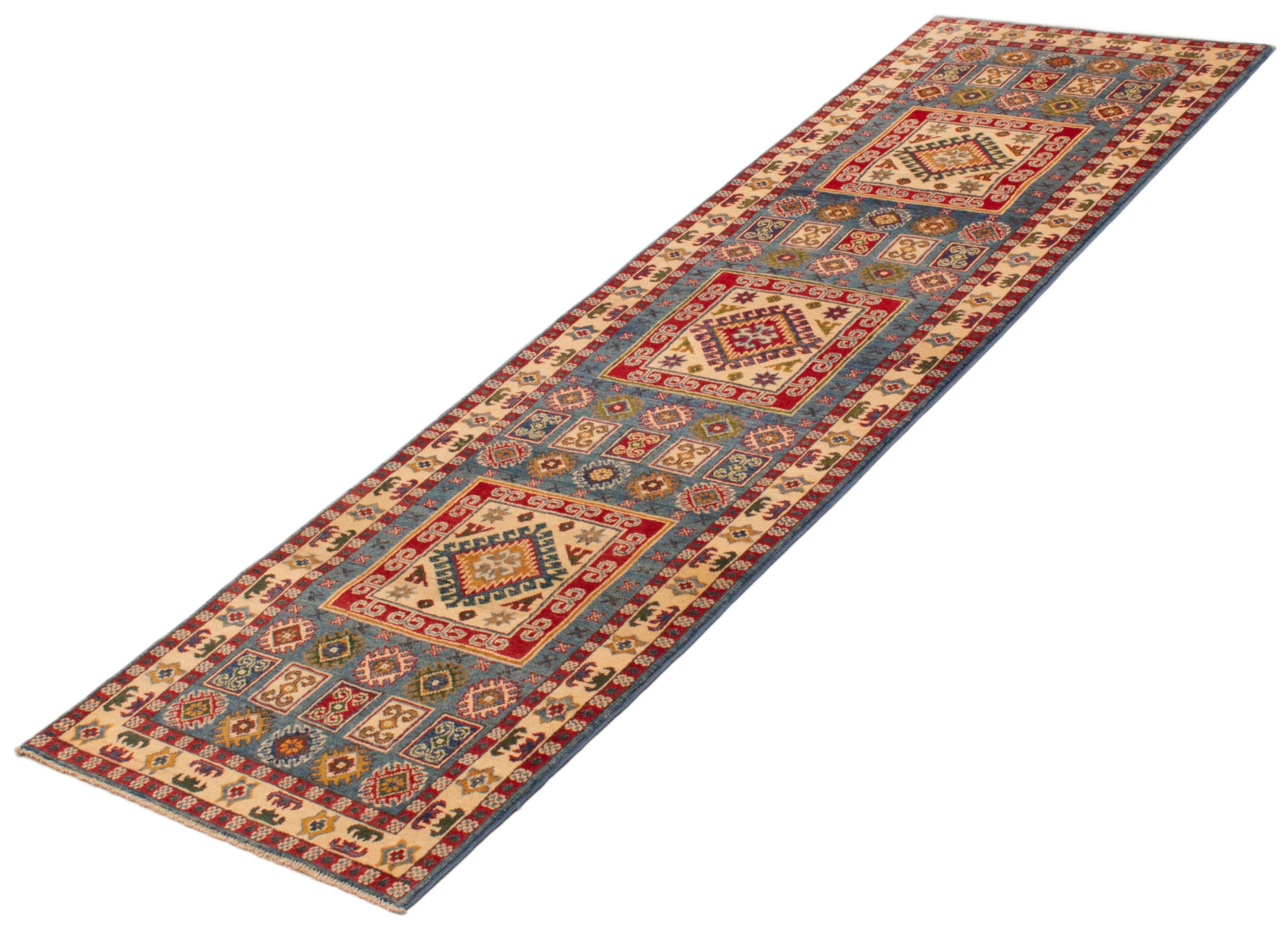 Isabelline Zamion One-of-a-Kind 2'7" X 9'1" New Age Runner Wool Area ...