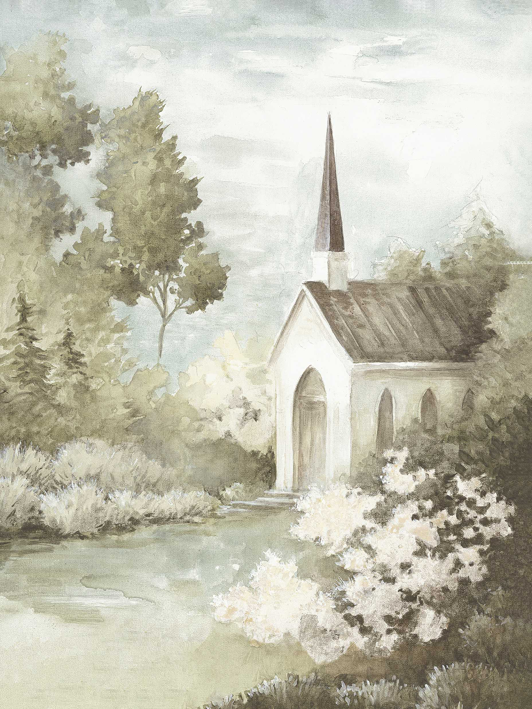 Winston Porter Soft Watercolor Landscape - Wrapped Canvas Print | Wayfair
