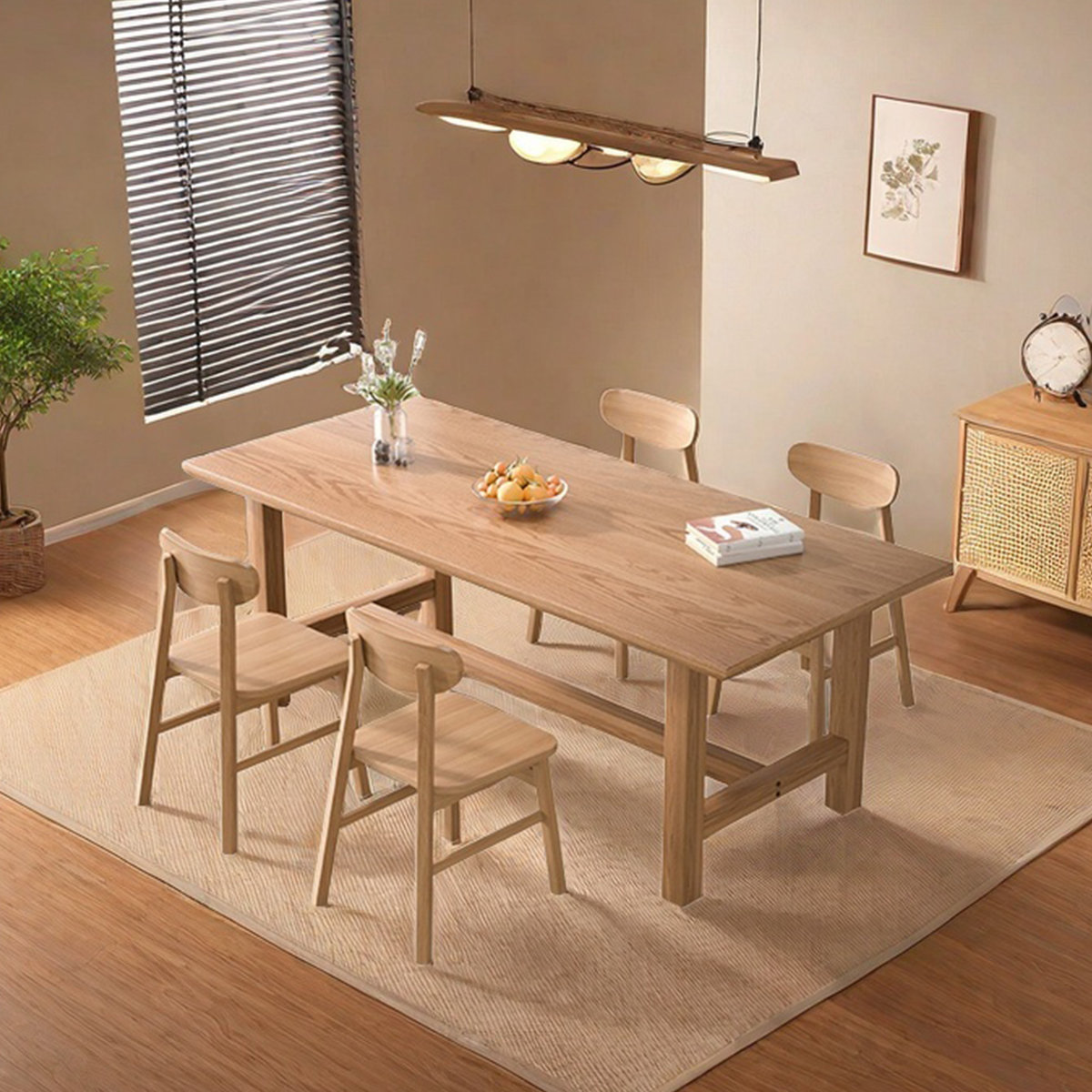 Beicang Home Solid wood table with simple rounded corners | Wayfair