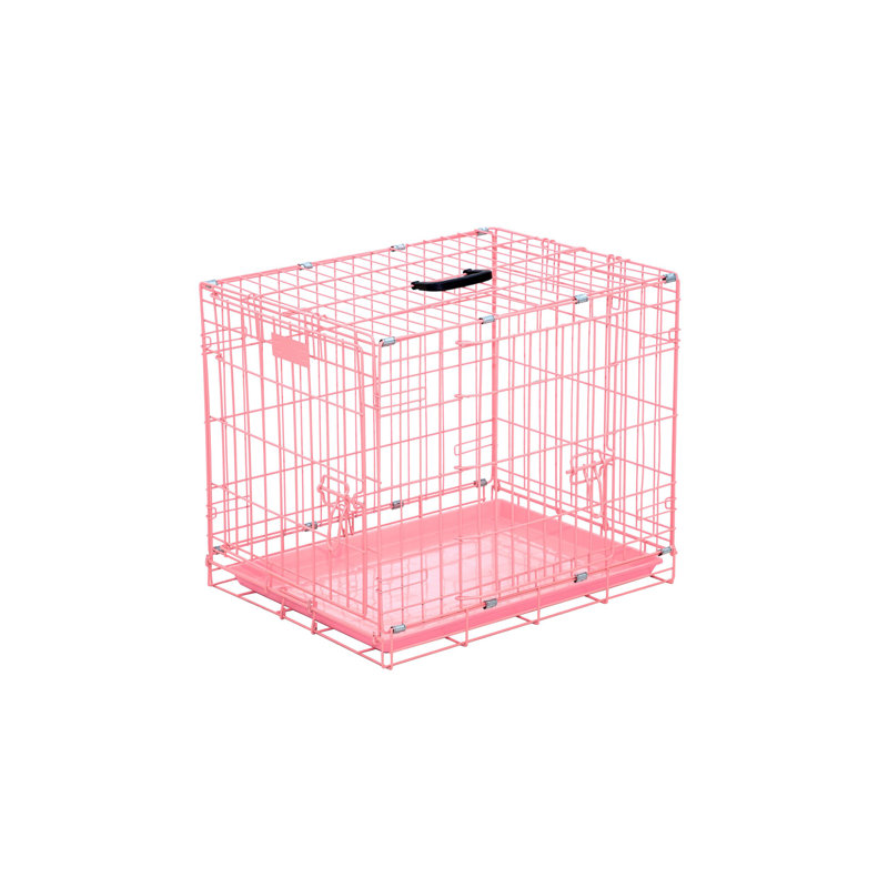 Tucker Murphy Pet™ Foldable Metal Wire Double Door Dog Cage With ...