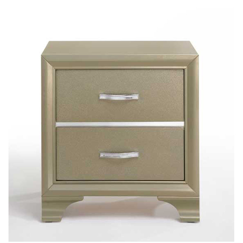 House of Hampton® Magana Champagne 2-Drawer Nightstand | Wayfair