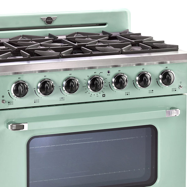 Unique Classic Retro 36" 6-Burner 5.2 cu. ft. Freestanding Gas Range ...