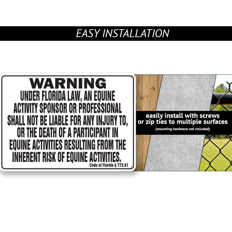 SignMission Virginia Equine Sign Activity Liability Warning Statute ...