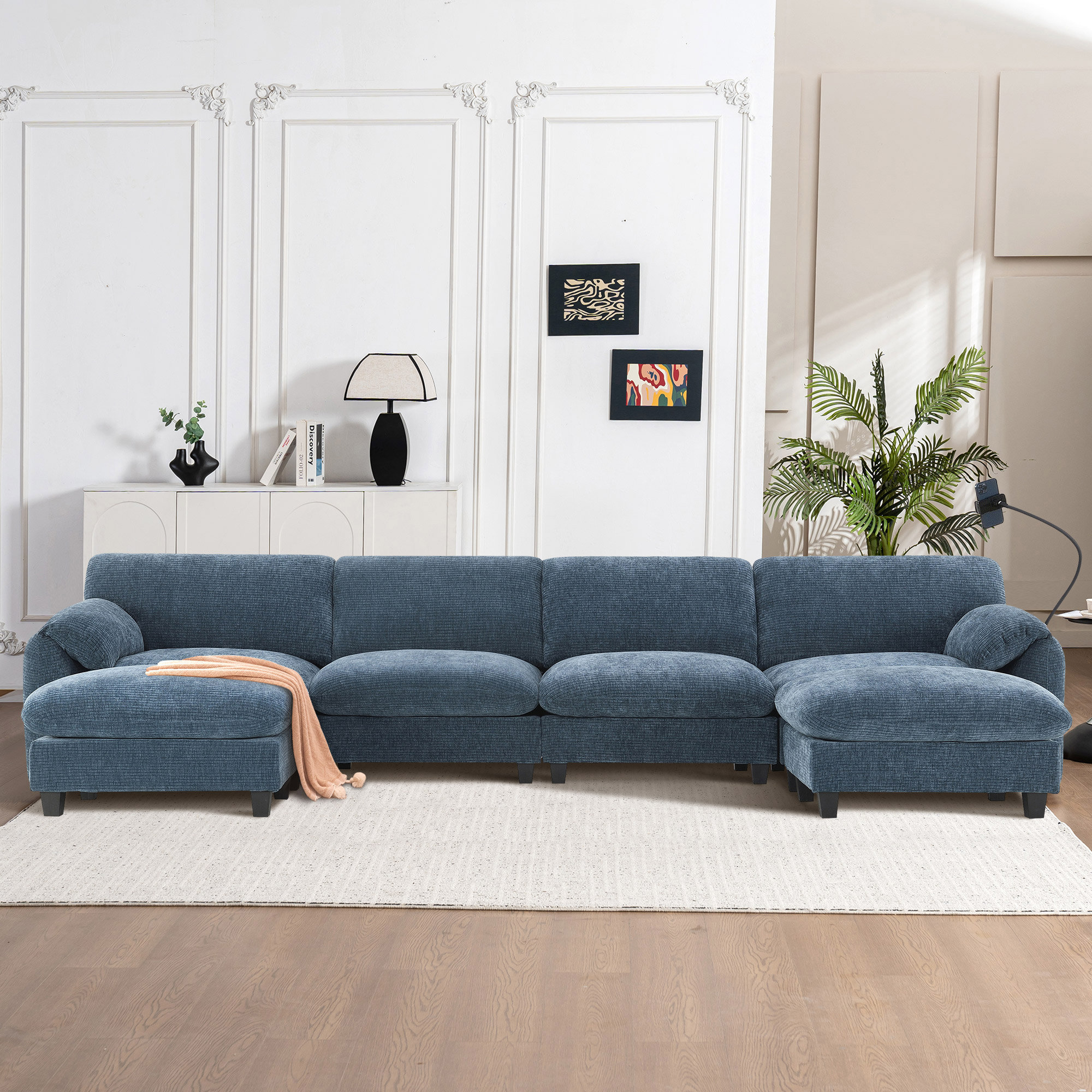Latitude Run® Nectar 6-Piece 140" Oversized Modular Sectional Sofa With ...