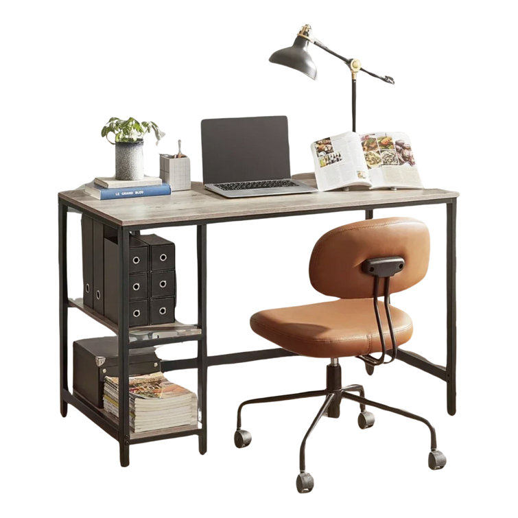 FURNOLD 120Cm W Rectangular Computer Desk With 2 Shelves | Wayfair.co.uk