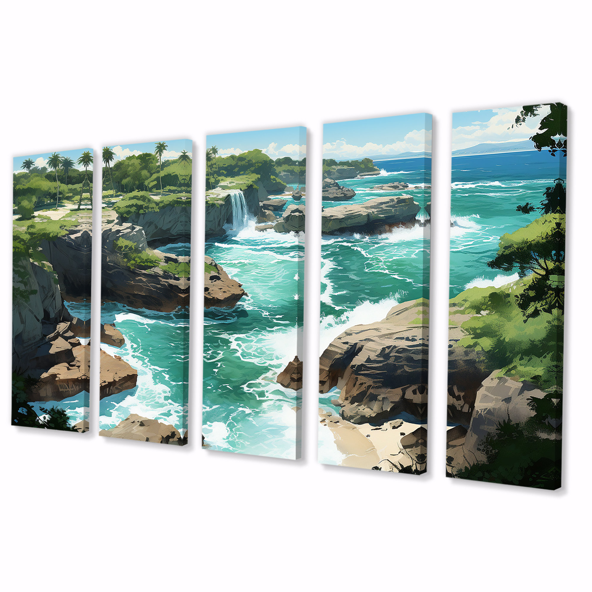 Beachcrest Home™ Island Serenity Coastal Aerial View - Coastal Tropical ...