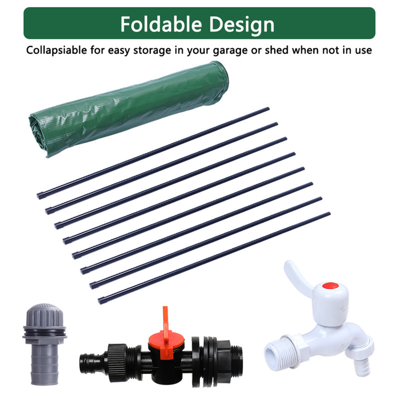 Winado 200 Gal. Weather Resistant Plastic Foldable Rain Barrel ...