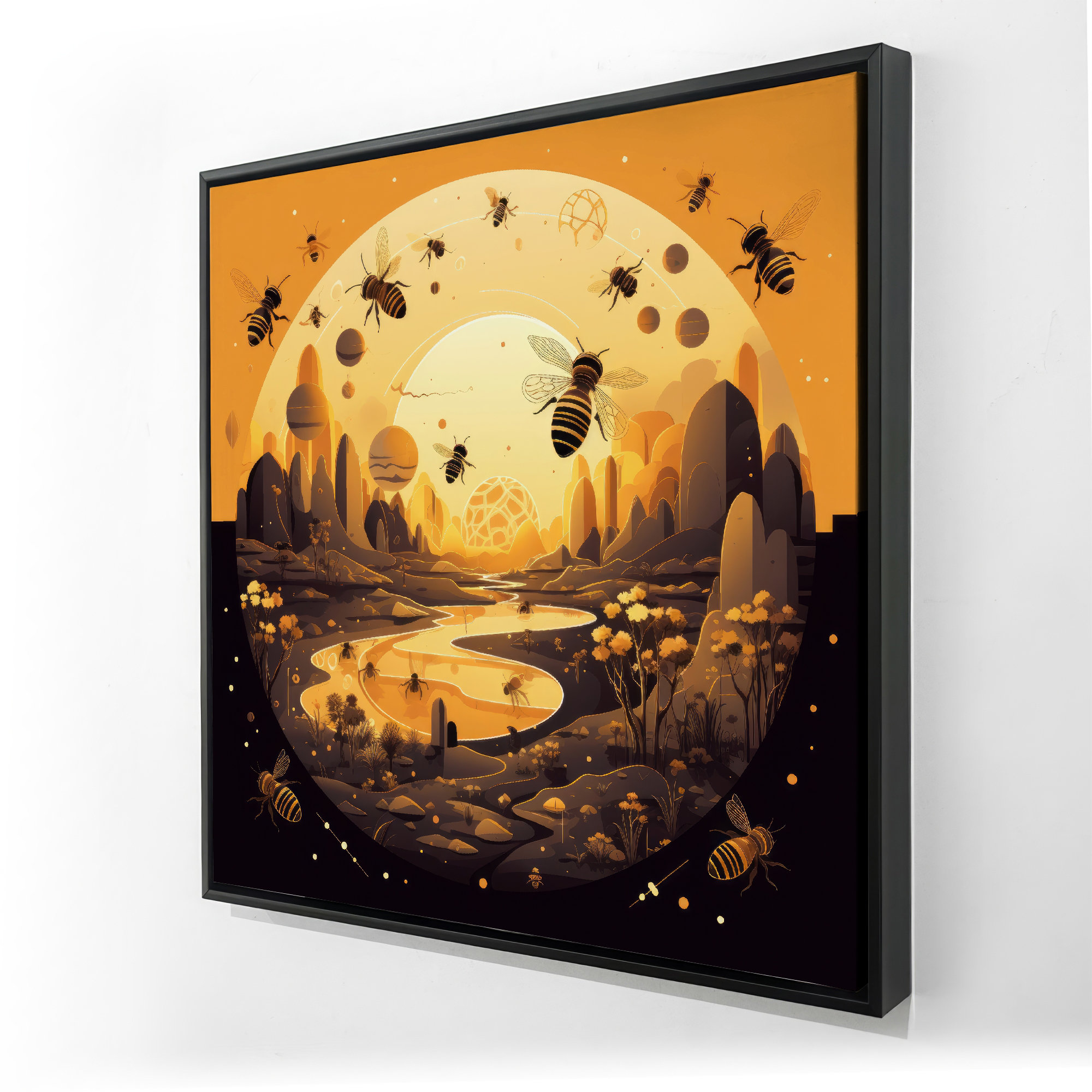 Concius Sales Hive planet - 36"x36" Framed canvas | Wayfair