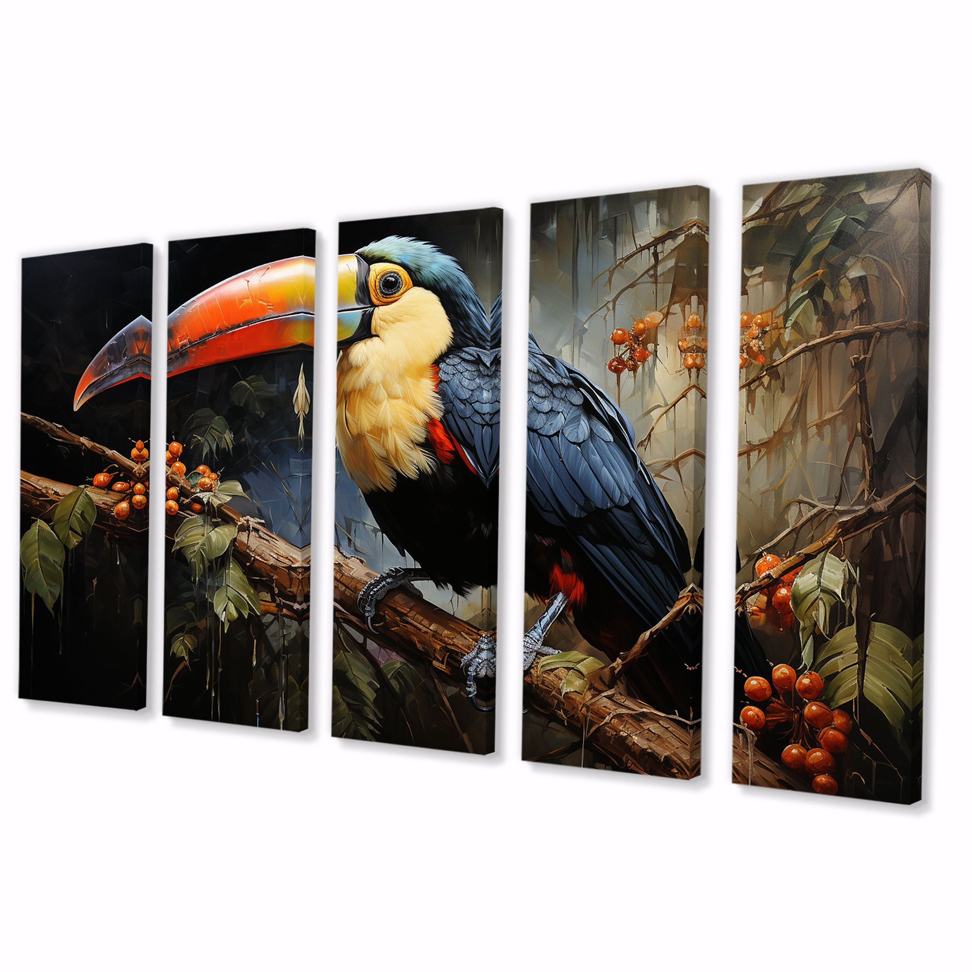 Bay Isle Home™ Tropical Toucan Portrait II - Toucan 5 Piece Wall Art ...