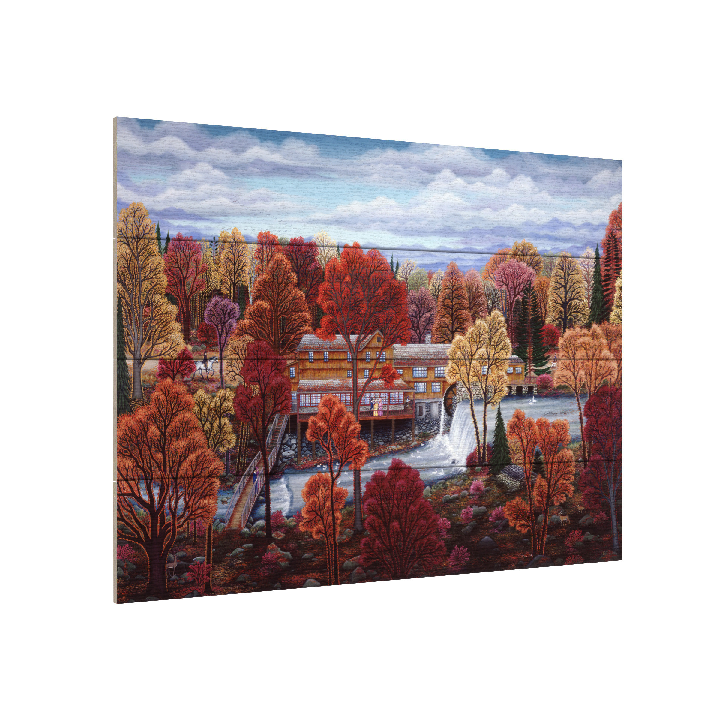 Trademark Fine Art Kathy Jakobsen 'Cobbs Mill Inn' Wood Slat Art | Wayfair