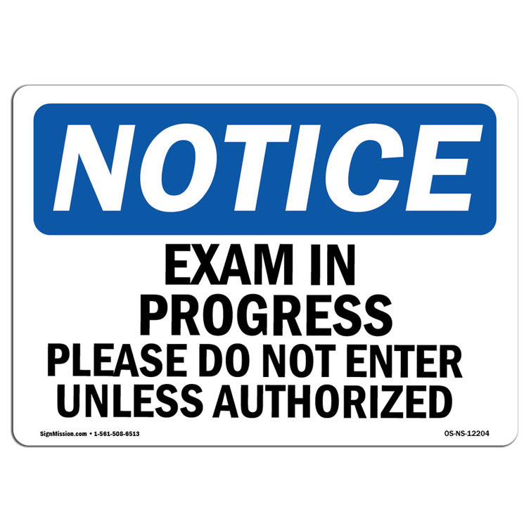 SignMission Exam in Progress Please Do Not Enter Unless Sign | Wayfair