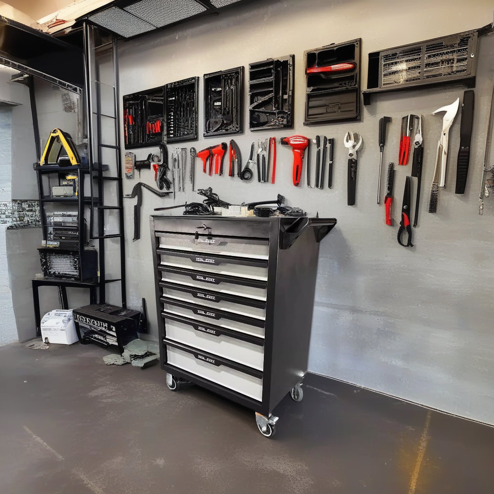 WFX Utility™ Premium 7-Drawer Heavy-Duty Service Cart for Automotive ...