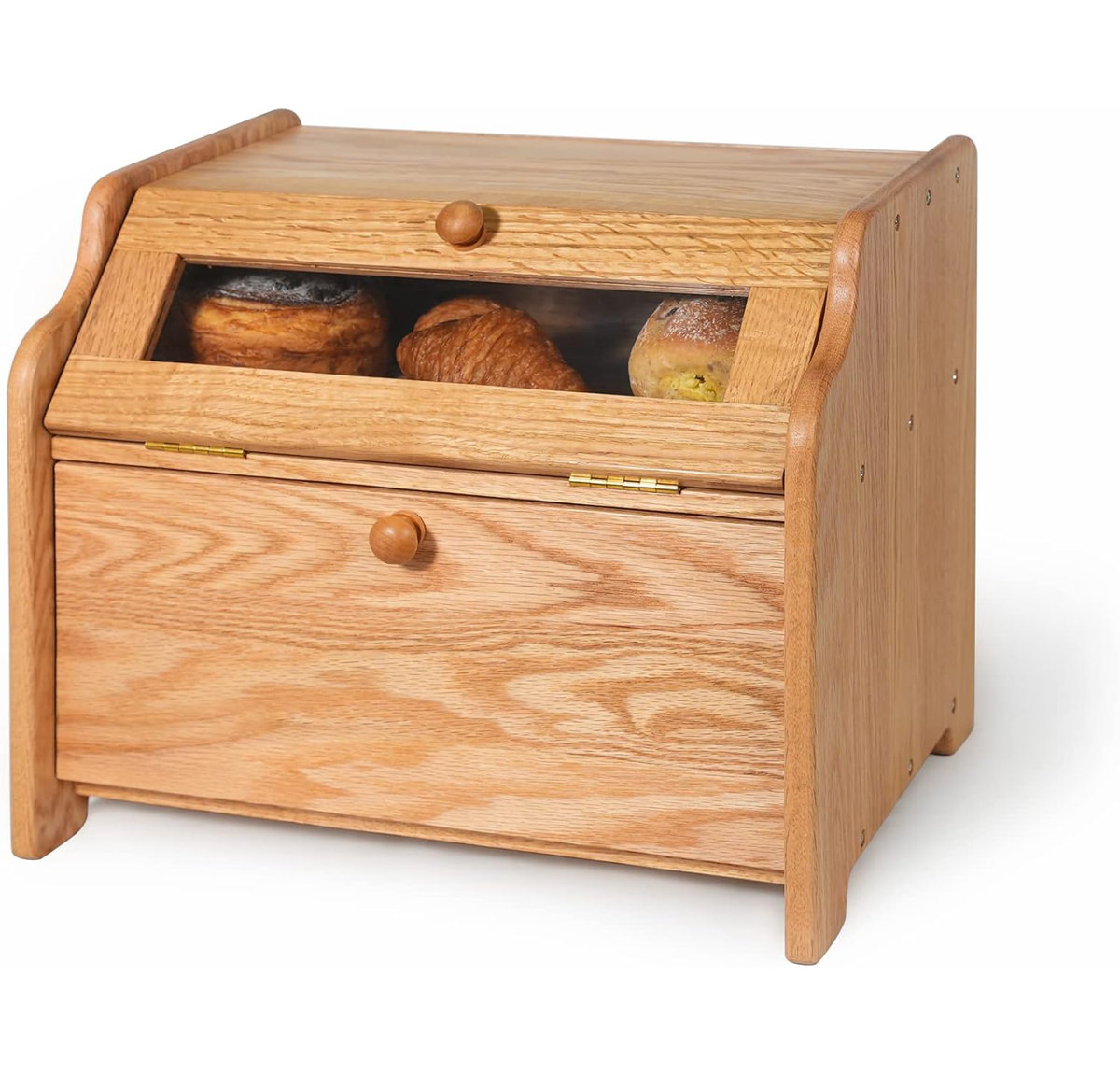 Red Barrel Studio® Bread Box, Solid Wood Oak Bread Box for Kitchen ...