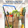SereneLife Shopping Cart With Wheels And Waterpoof Shopping Cart Liner ...