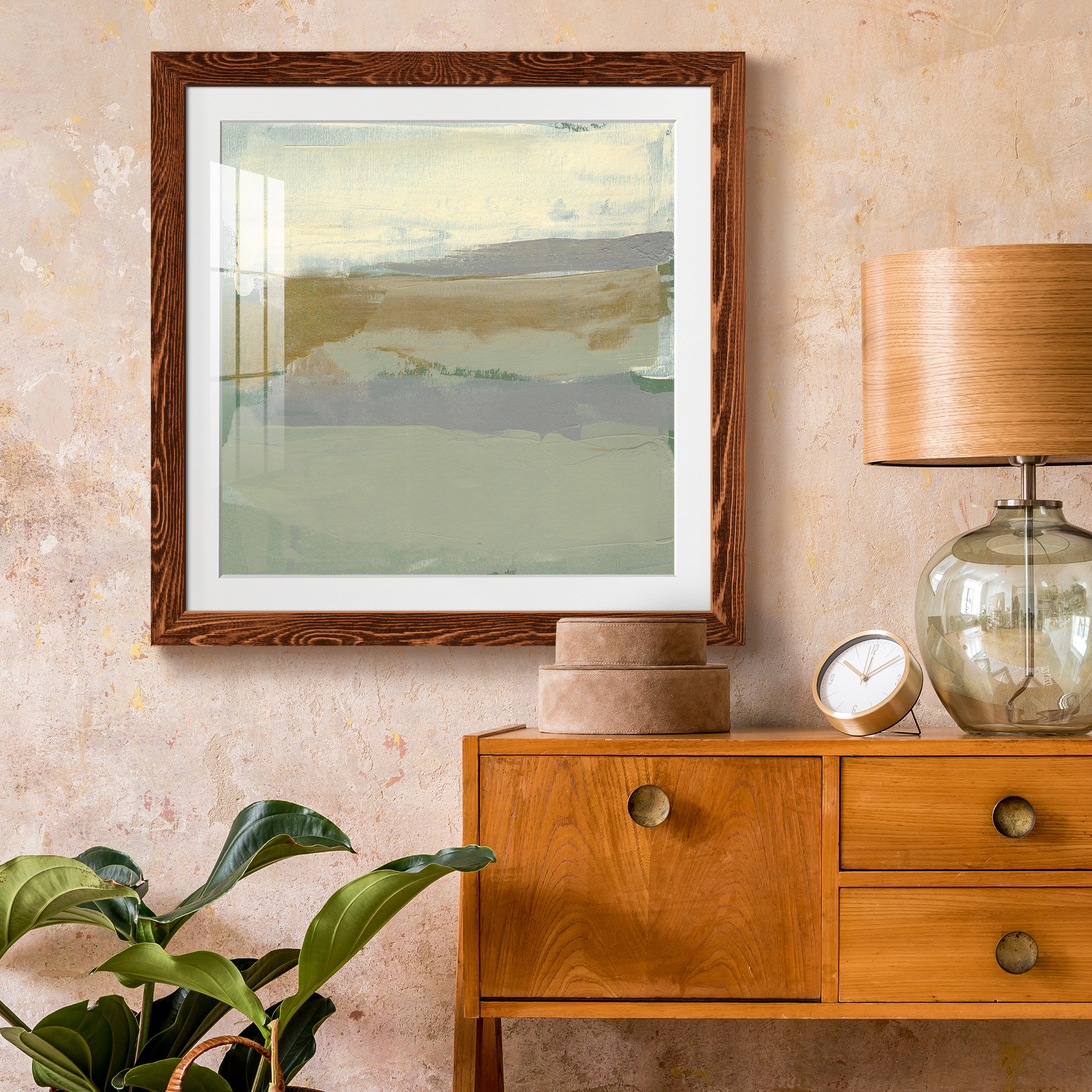 Wexford Home 2759248-Sage & Gold Swipe I-Premium Framed Print - Ready ...
