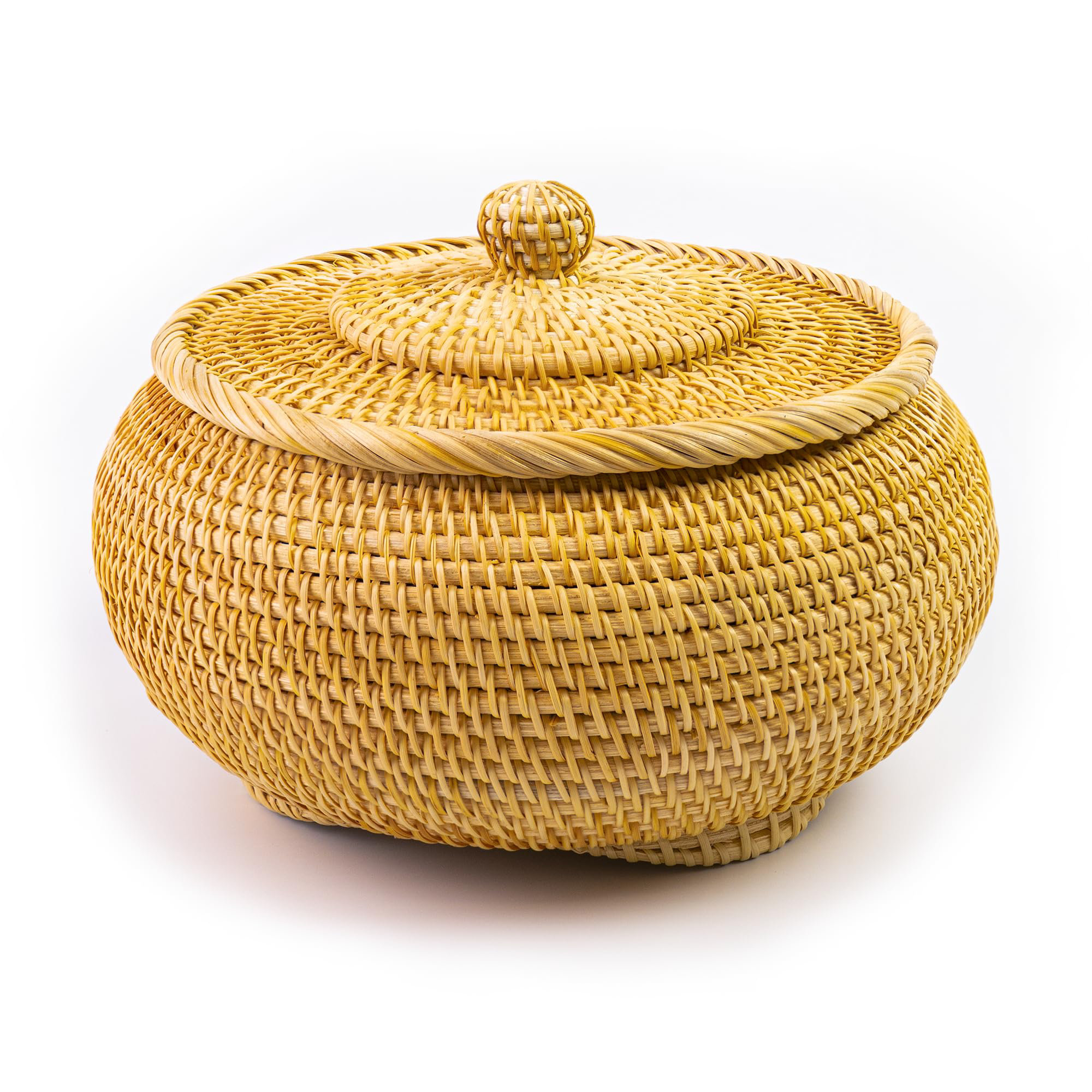 Dakota Fields Round Rattan Storage Basket with Lid | Wayfair