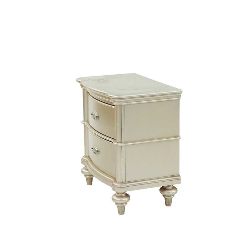 Rosdorf Park Kenshayla Champagne Night Stand Nightstand with drawer ...