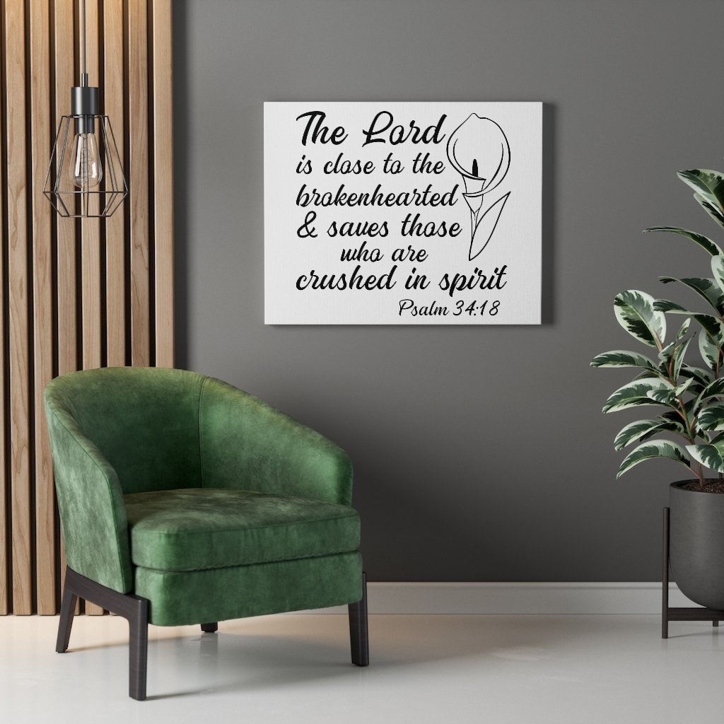 Express Your Love Gifts Scripture Canvas Saves Those Who Psalm 34:18 ...
