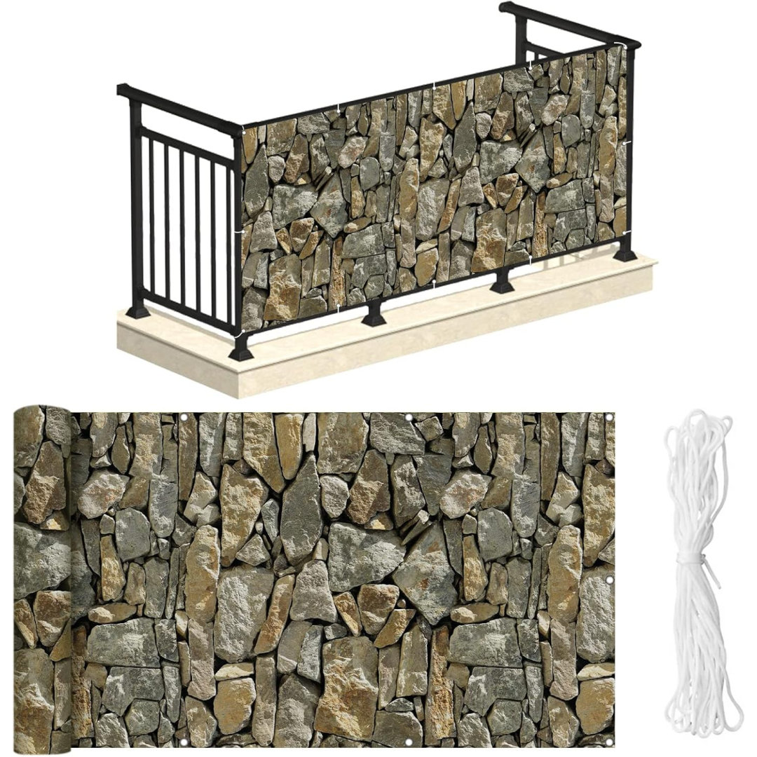 Millwood Pines Privacy Screen Decorative Balcony Cover With Nylon Rope ...