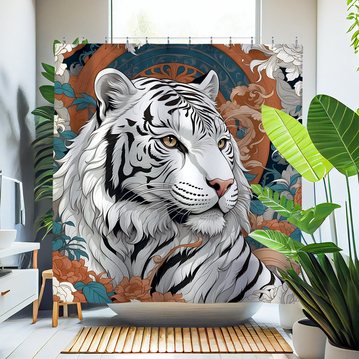 ULLI HOME Abdyl Tiger Shower Curtain - Wayfair Canada