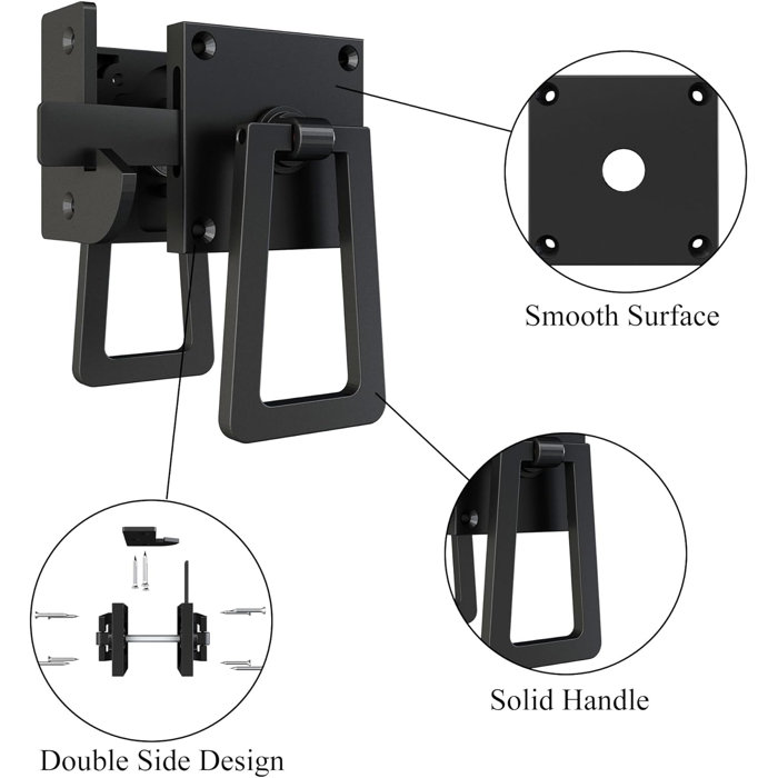 JUBEST Self Locking Gate Latch, Heavy Duty Double Side Gate Latches ...