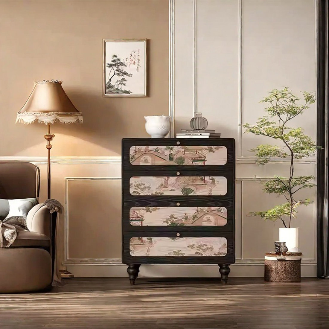 Liu's ink furniture Ash Wood Frame Storage Cabinet | Wayfair