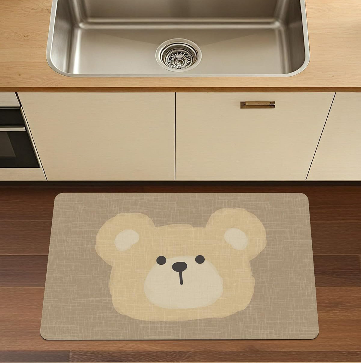 Lark Manor™ 17.5"x29.5" Cute Bear Ultra-Thin Non-Slip Kitchen Rugs ...
