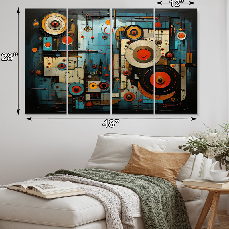 Design Art Electric Array I - Abstract Collages Metal Wall Decor Set ...
