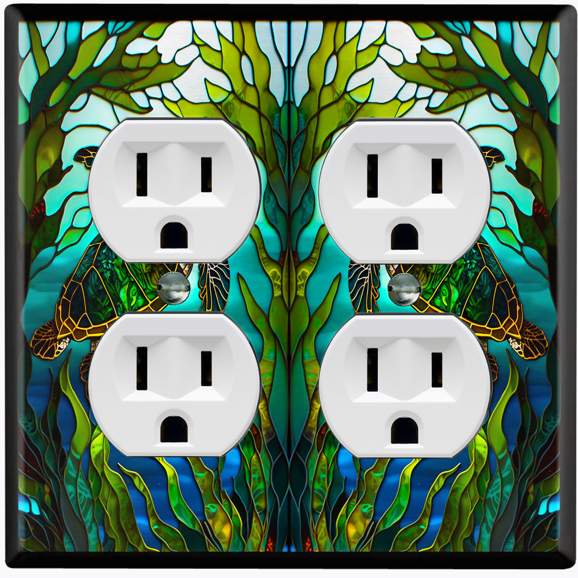 WorldAcc Cute Turtle 2-Gang Duplex Outlet Wall Plate | Wayfair