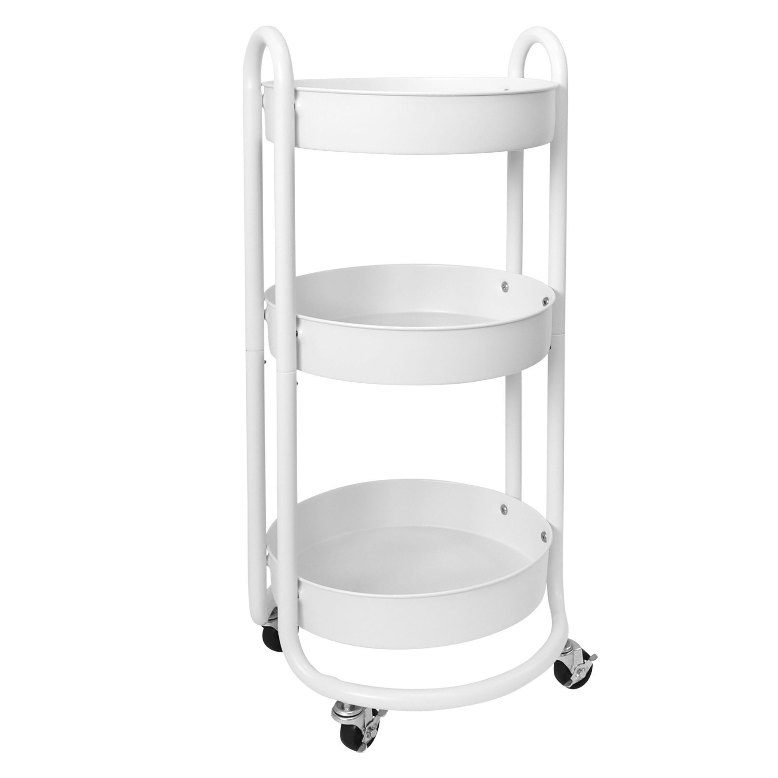 MASMIO 3-Tier Round Rolling Cart - Heavy Duty Metal Utility Cart | Wayfair
