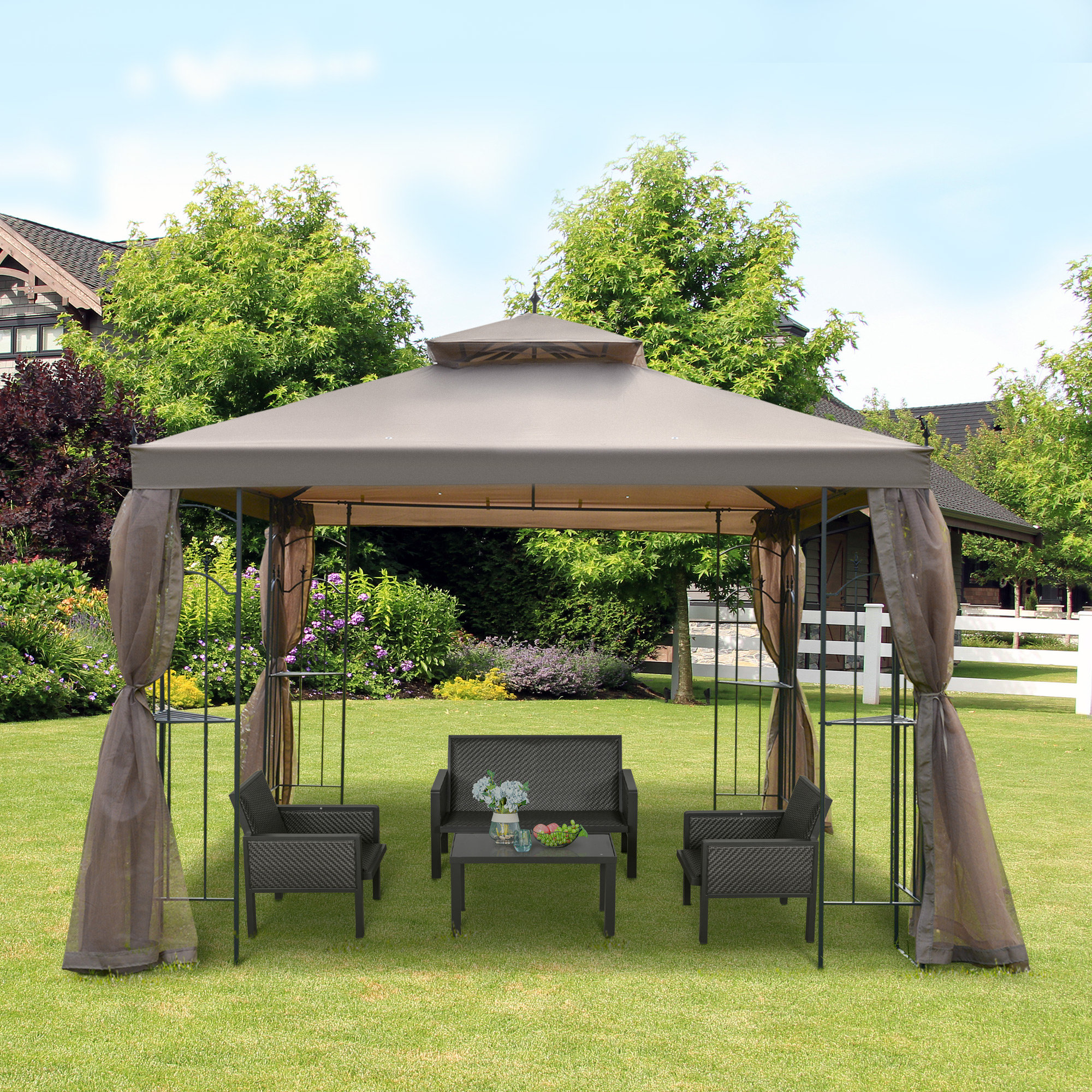 Outsunny Steel Patio Gazebo & Reviews - Wayfair Canada