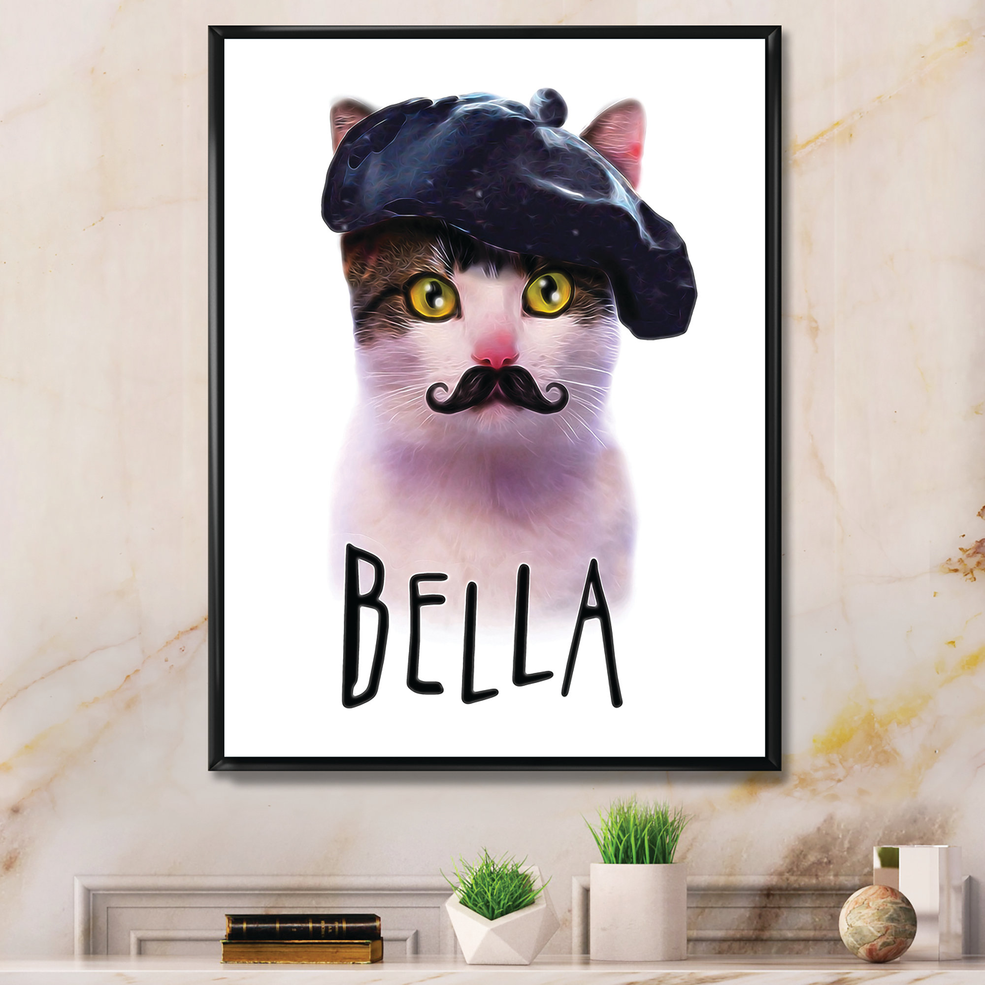Trinx Hipster Funny Cat With Moustache - Children''s Art Canvas Art ...