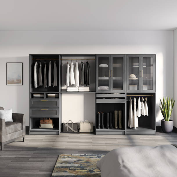 Scott Living Robin 30" Wardrobe closet with 2 drawers and 4 Shelves ...
